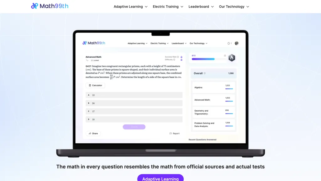 Math99th Review & SAT Math Prep Features | Nextool.ai