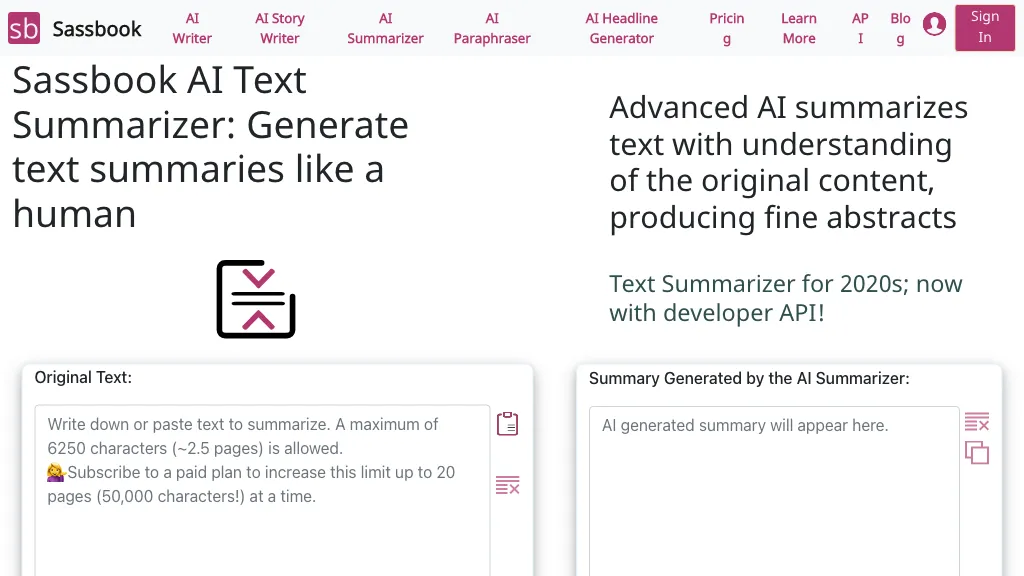 Sassbook AI Summarizer Full Review & Comparisons | Nextool.ai