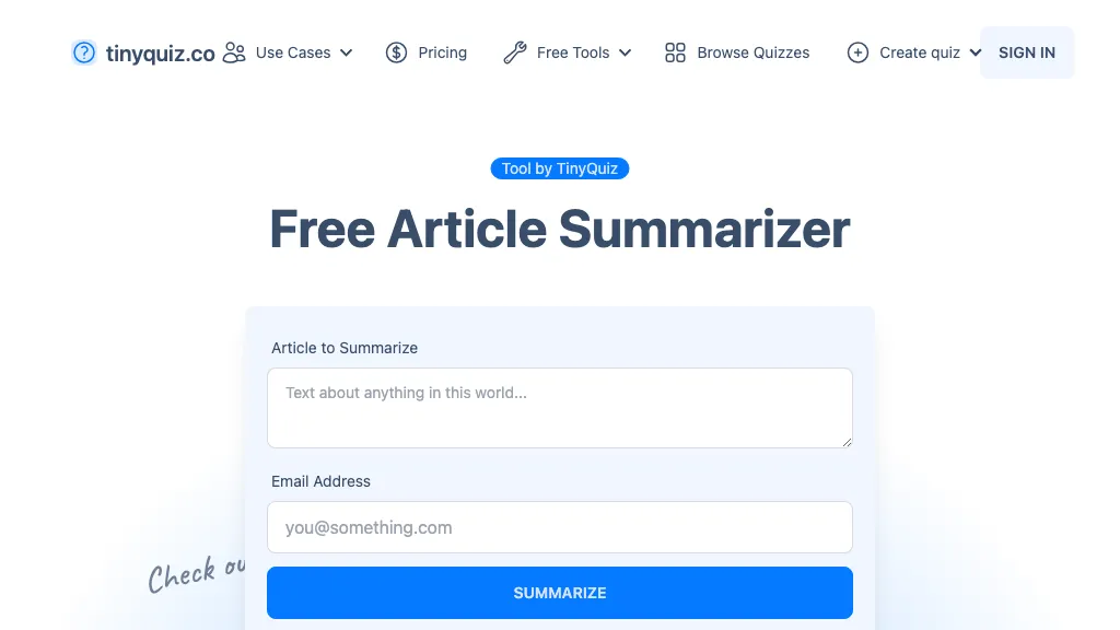 Tinyquiz Full Review & Comparisons | Nextool.ai